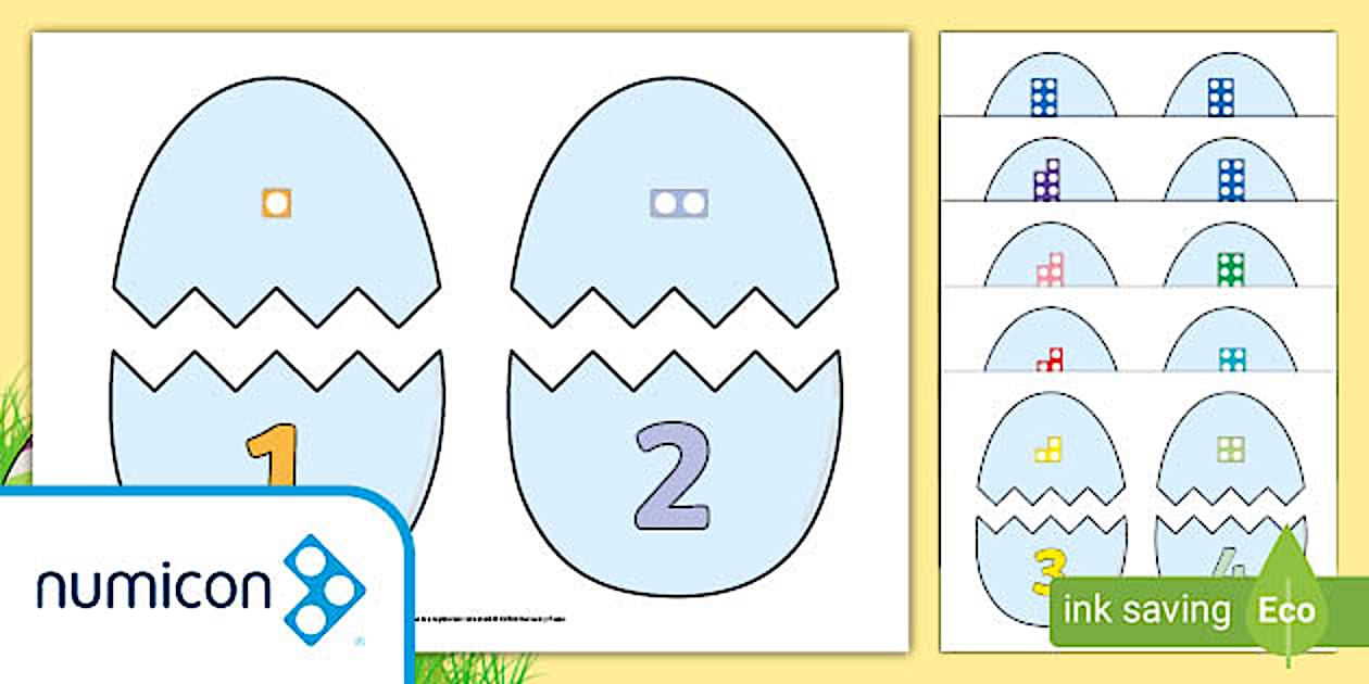 Easter Egg Numicon Shapes to 30 Matching Game (teacher made)